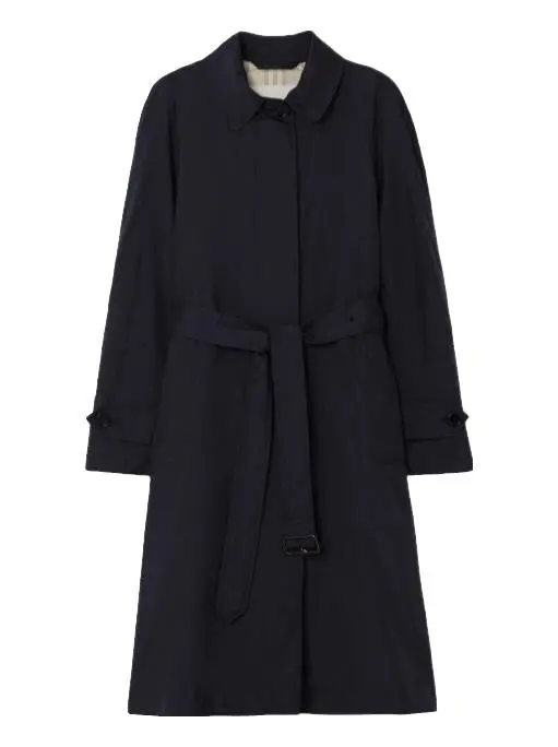 Burberry Long Belted Nylon Tickhill Car Coat - Navy