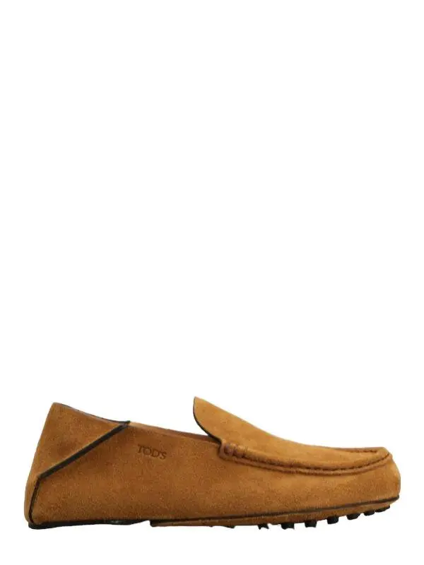 TOD'S Round Toe Slip-on Loafers - Brown