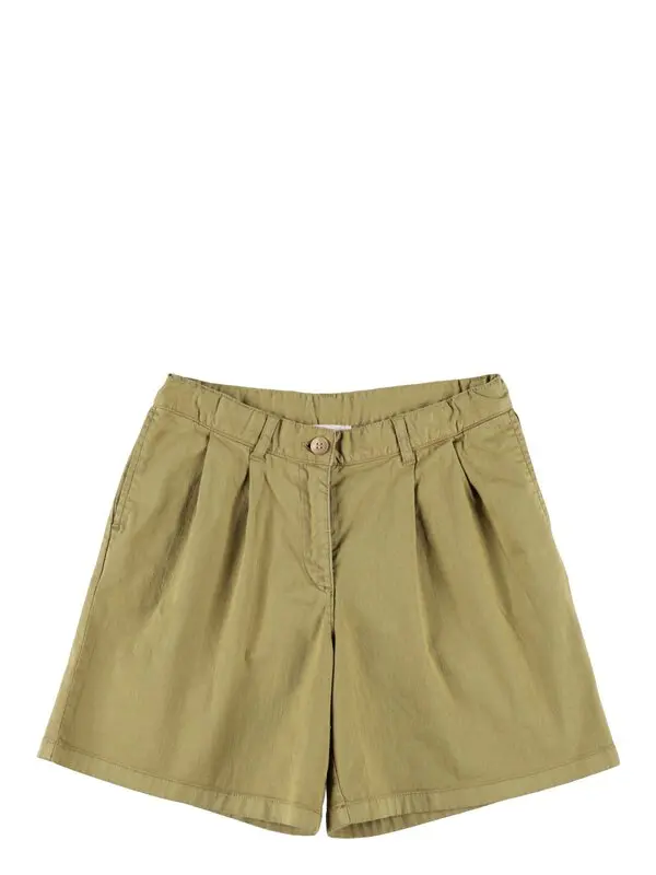 Bonpoint Eliska Pleated Bermuda Shorts - Vert Bronze