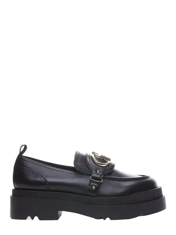 Liu Jo Love 50mm Logo-plaque Loafers - Black