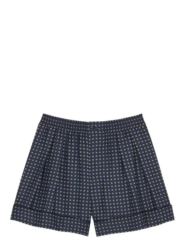 Saint Laurent Square Silk Satin Pajama Shorts - Ocean