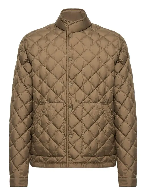 Moncler Oise Diamond Quilted Short Down Jacket - Brown
