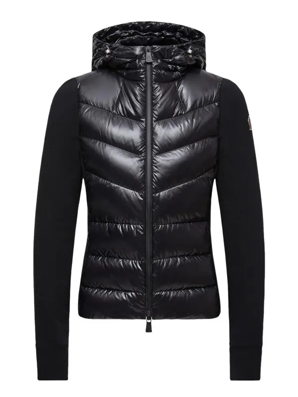 Moncler Padded Full Zip Hoodie - Black