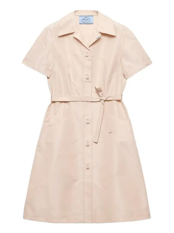 Prada Faille Shirt Dress - Sand-colored