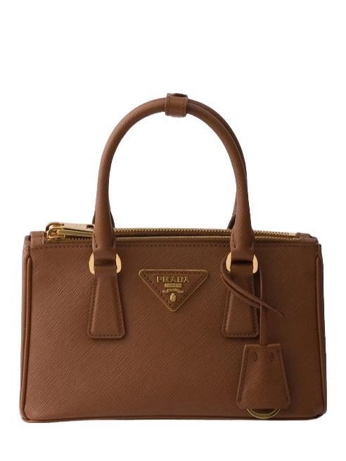 Prada Galleria Mini Saffiano Leather Bag - Cognac