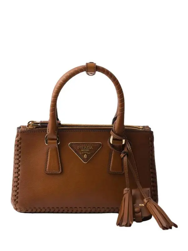Prada Galleria Mini Leather Bag - Cognac