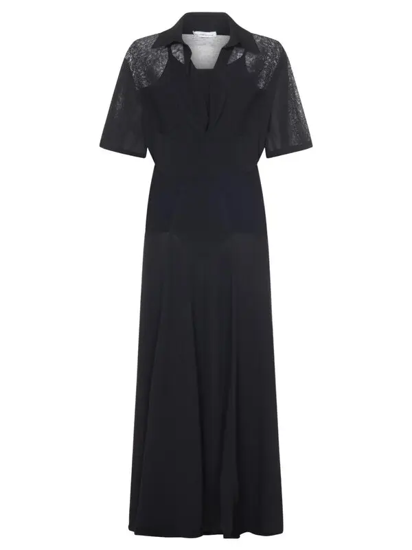 Victoria Beckham Plunging V-neck Knitted Maxi Dress - Black