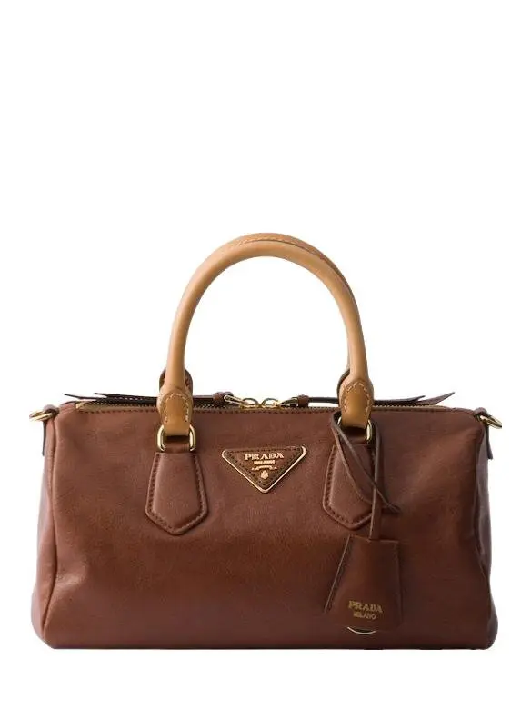 Prada Small Leather Top-handle Bag - Brown