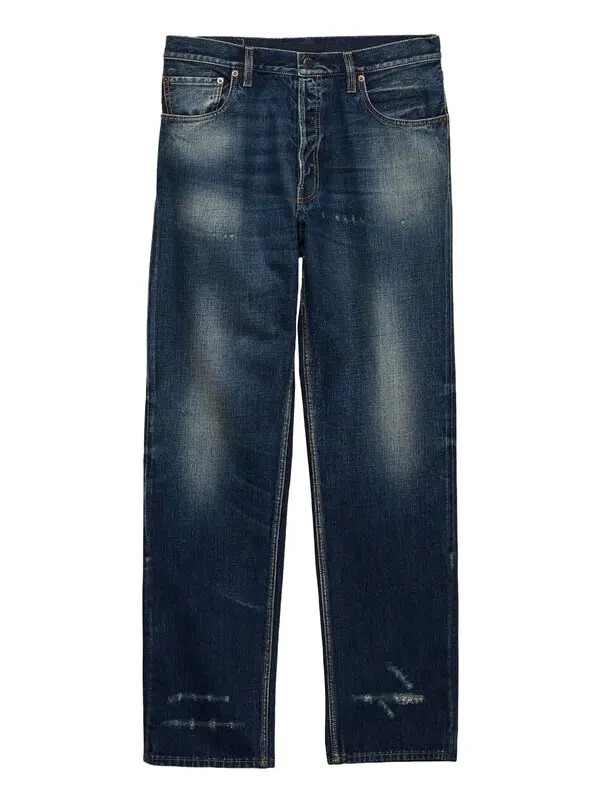 Prada Distressed Straight-leg Jeans - Blue