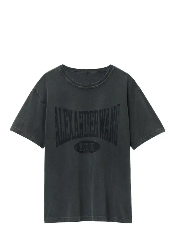Alexander Wang Distressed Logo Print T-shirt - Black