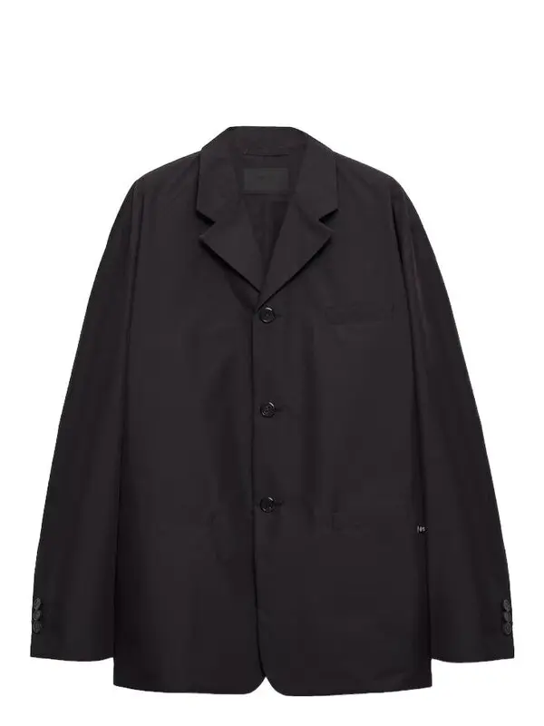 Prada Single-breasted Technical Cotton Jacket - Black