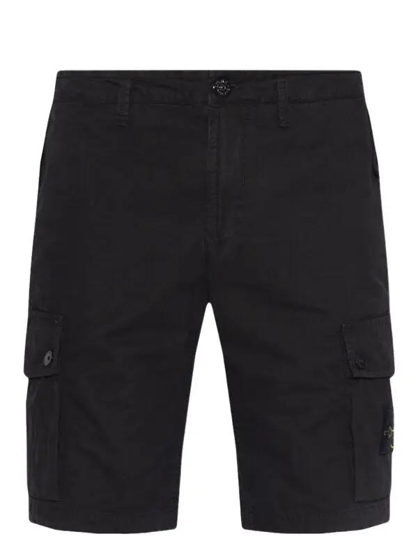 Stone Island Logo Cargo Shorts - Black