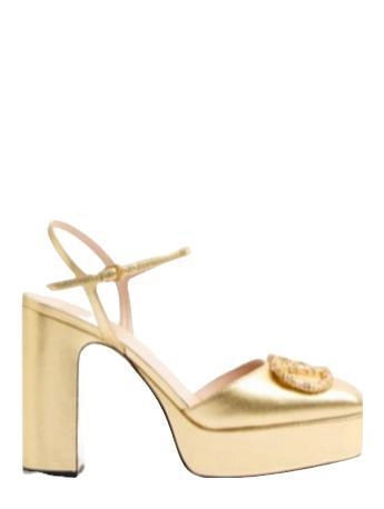 Valentino Garavani Vlogo Signature Embellished Platform Pumps - Bronze