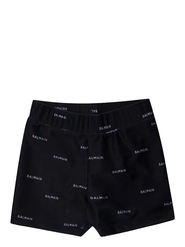 Balmain Logo Print Swimming Trunks - Black