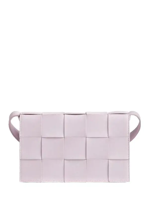 Bottega Veneta Cassette Woven Leather Shoulder Bag - Pink