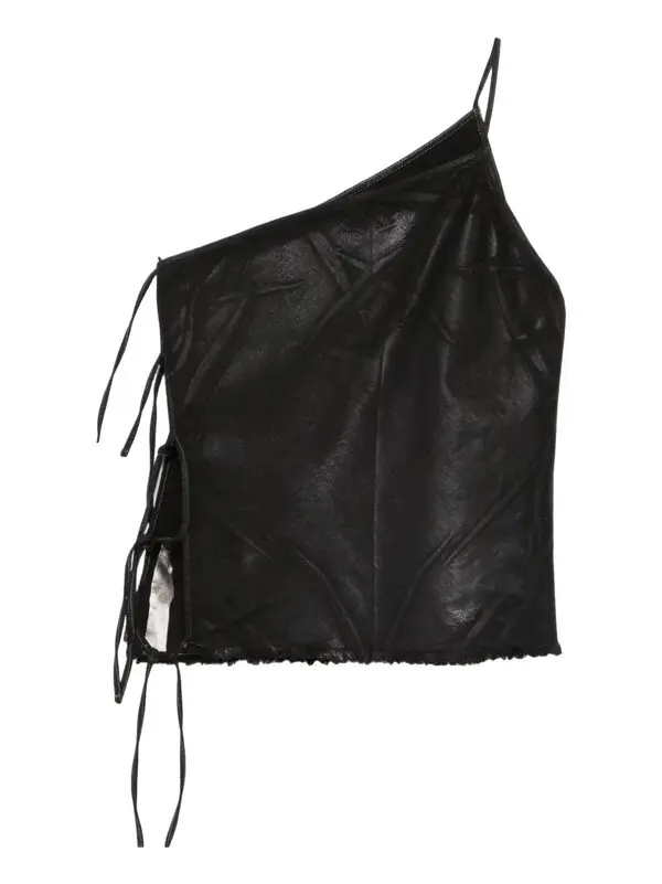 Rick Owens Asymmetrical Sling Top With Polished Hem - Black