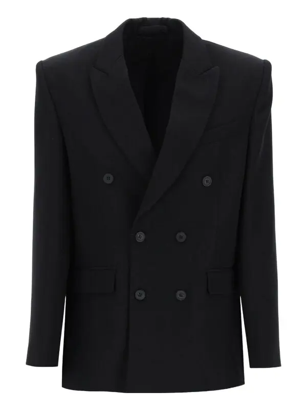 Wardrobe.NYC Double-breasted Suit Jacket - Black