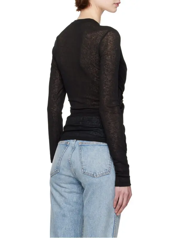 Nanushka Twisted Overlay Crewneck T-shirt - Black