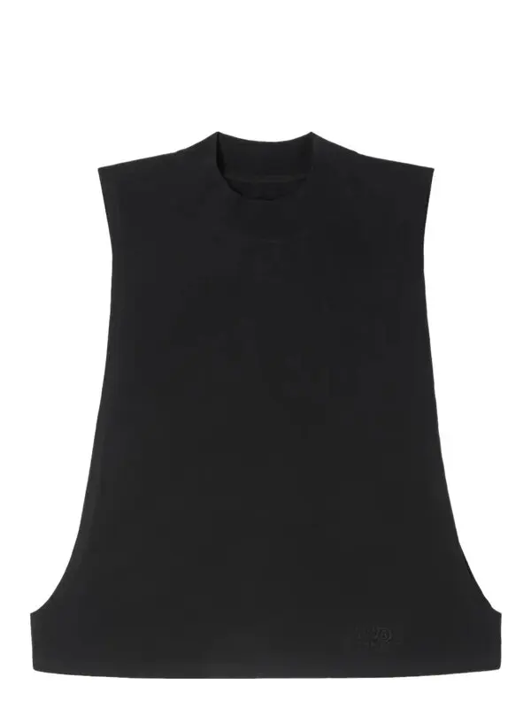 MAISON MARGIELA Sleeveless Ribbed Crew Neck Top - Black