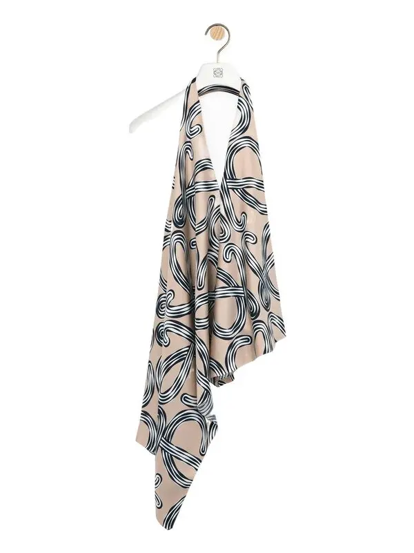Loewe Asymmetrical Halter Neck Top With Anagram Buckles - Beige/black