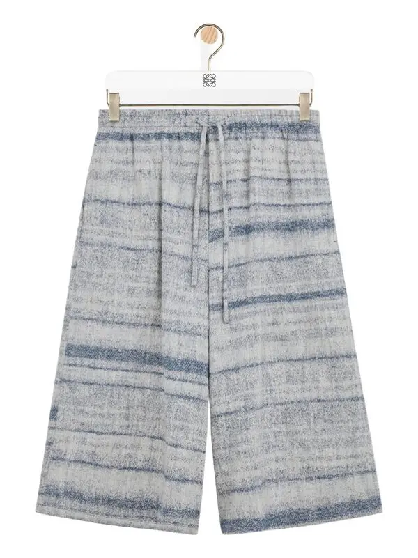 Loewe Drawstring Shorts In Textured Denim - 5100