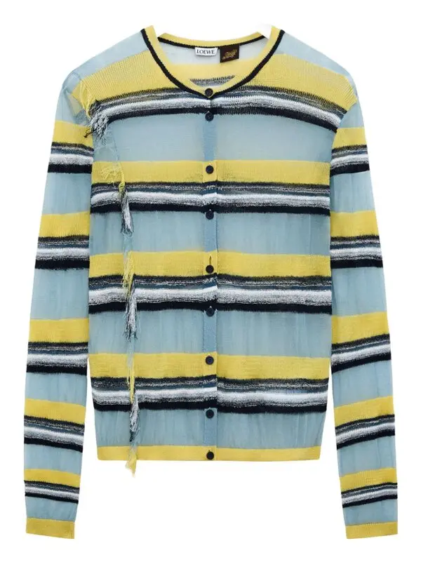 Loewe Cardigan In Viscose And Cotton Blend - Multicolor