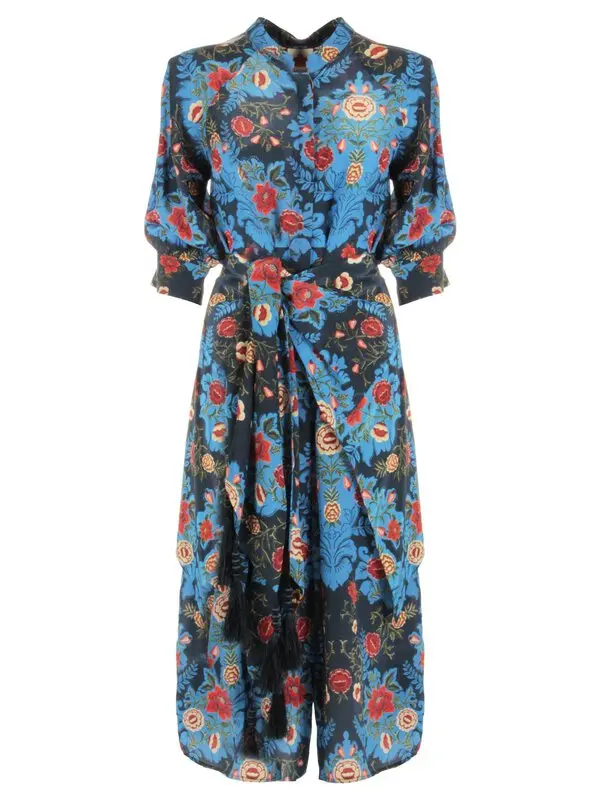 Farm Rio Floral Print Puff Sleeve Maxi Dress - Multicolor