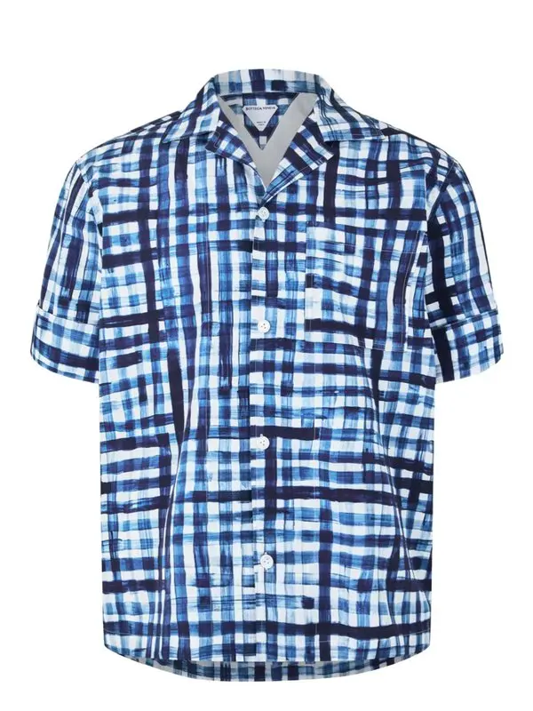 Bottega Veneta Check Short-sleeved Shirt - Blue