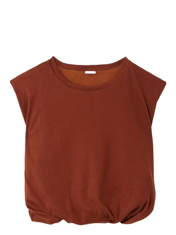 Johanna Ortiz Gathered Jersey T-shirt - Red