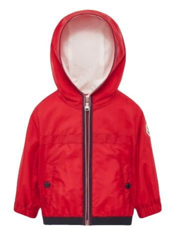Moncler Anton Hooded Rain Jacket With Long Sleeves And Side Pockets - Red