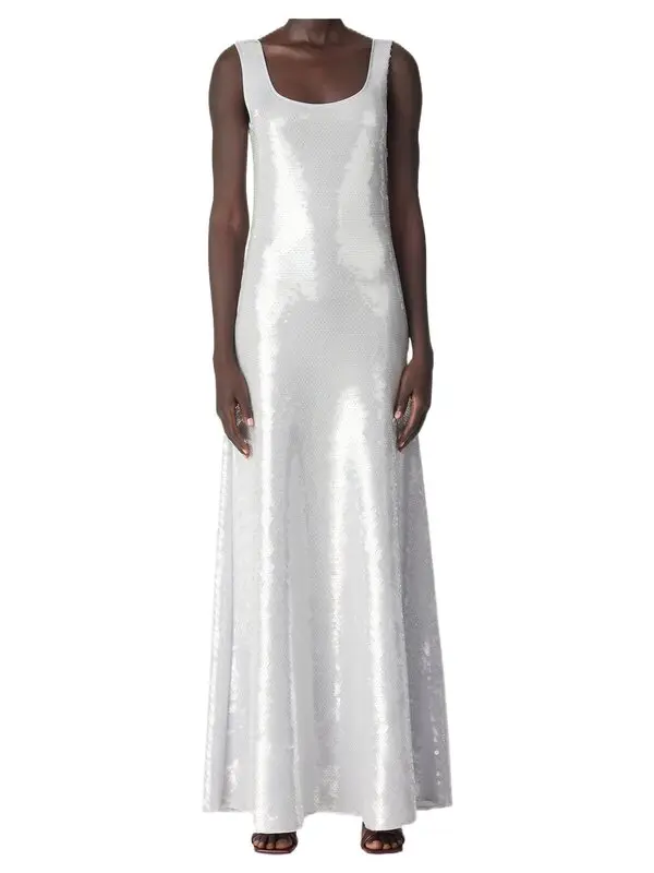 Bottega Veneta Light Viscose Sequins Maxi Dress - Grey