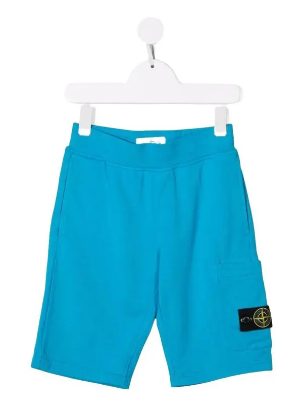 Stone Island Logo Detail Cargo Shorts - Turquoise
