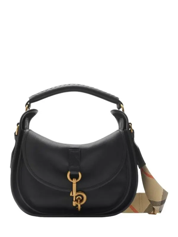 Burberry Small B Clip Foldover-top Crossbody Bag - Black