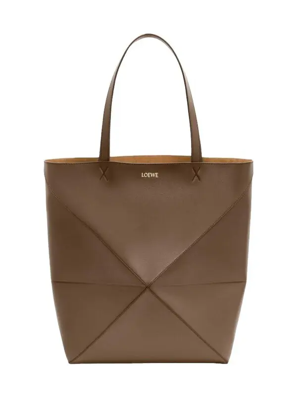 Loewe Puzzle Fold Large Tote Bag - Brown