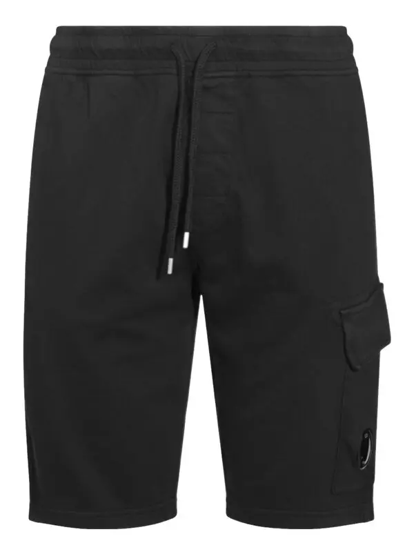 C.P. COMPANY Sweatshirt Style Bermuda Shorts - Black