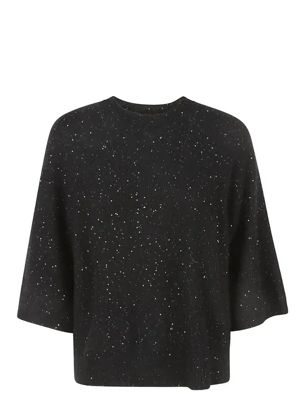 Fabiana Filippi Embellished Ribbed Sweater - Black