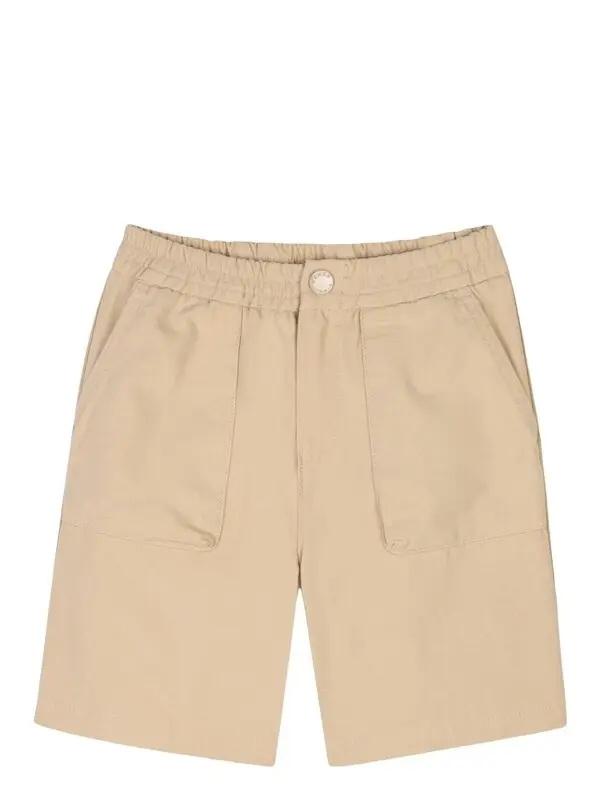 Kenzo Elastic Waist Shorts With Floral Embroidery - Beige