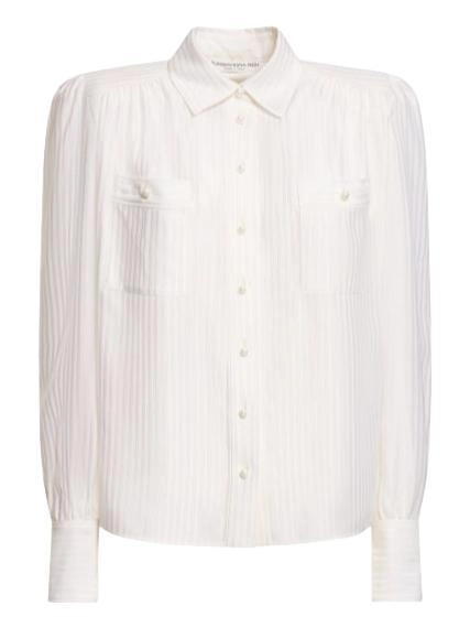 Alessandra Rich Button-front Jacquard Shirt - White