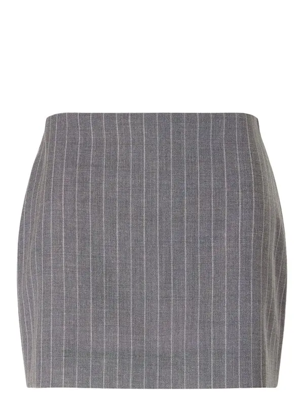 Valentino Garavani Striped Midi Skirt - Gray