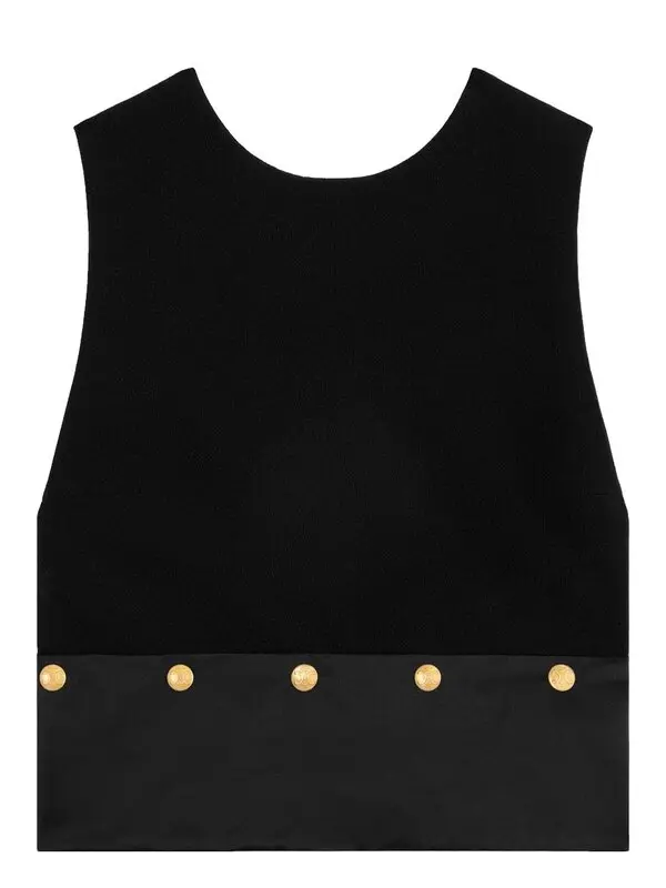 Celine Viscose Top With Open Back - Black