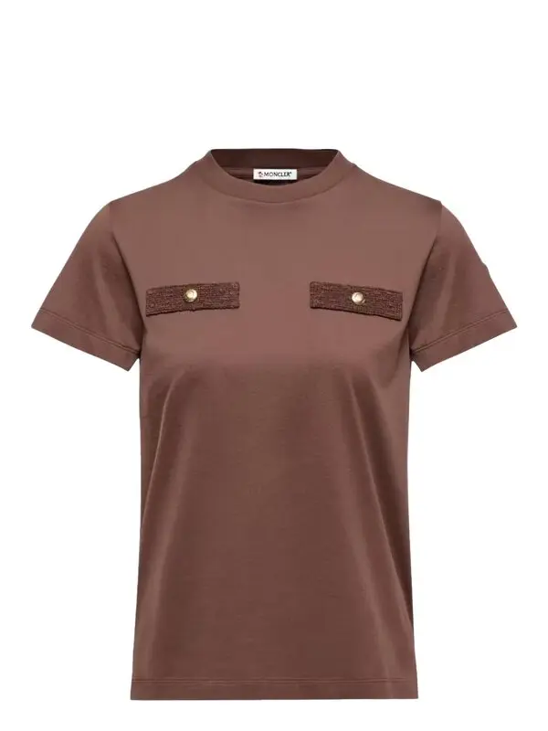 Moncler Cotton T-shirt With Mock Pockets - Red