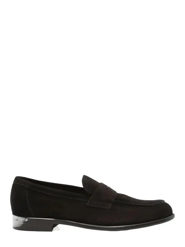 DOUCAL'S Round Toe Loafers - Brown