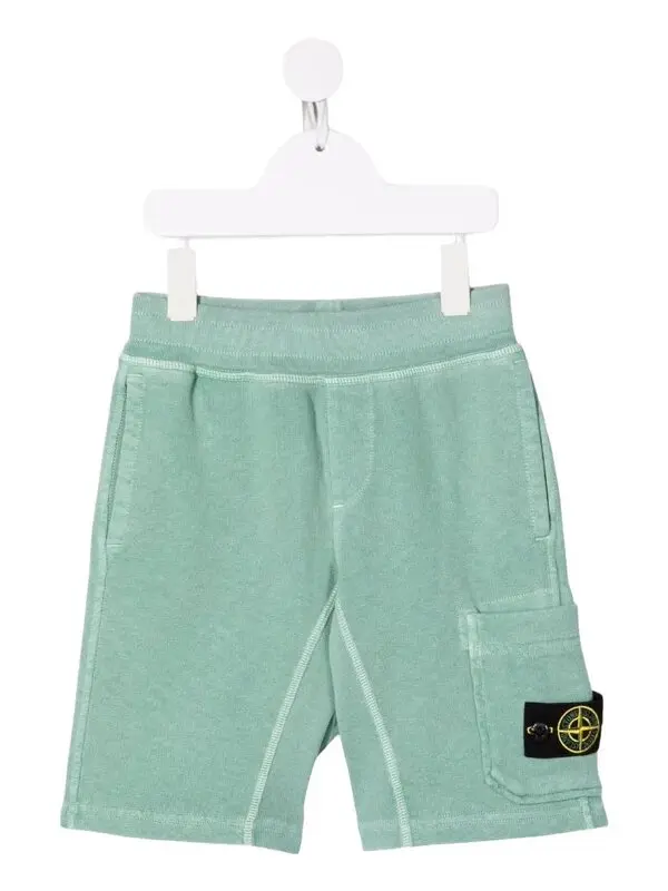 Stone Island Logo Decal Shorts - Light Green