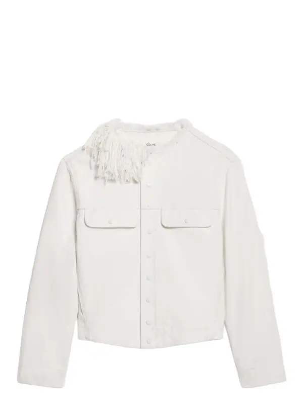 Celine Chasseur Jacket In Heavy Cotton Twill - White