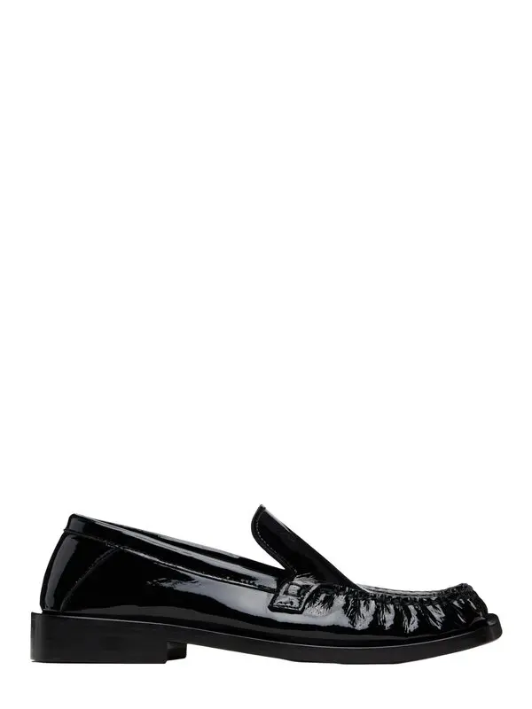 Attico Patent Leather Square Toe Loafers - Black