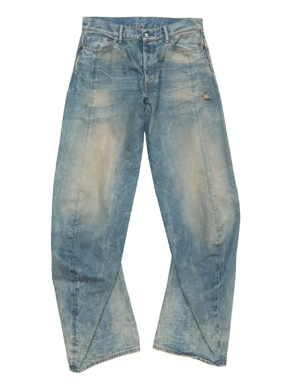 Acne Studios Distressed Wide-leg Denim Trousers - Gray