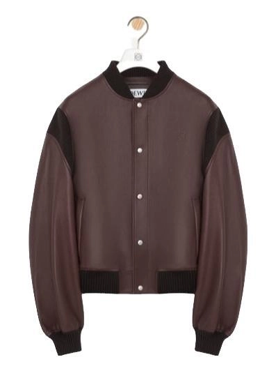 Loewe Leather Bomber Jacket - Brown