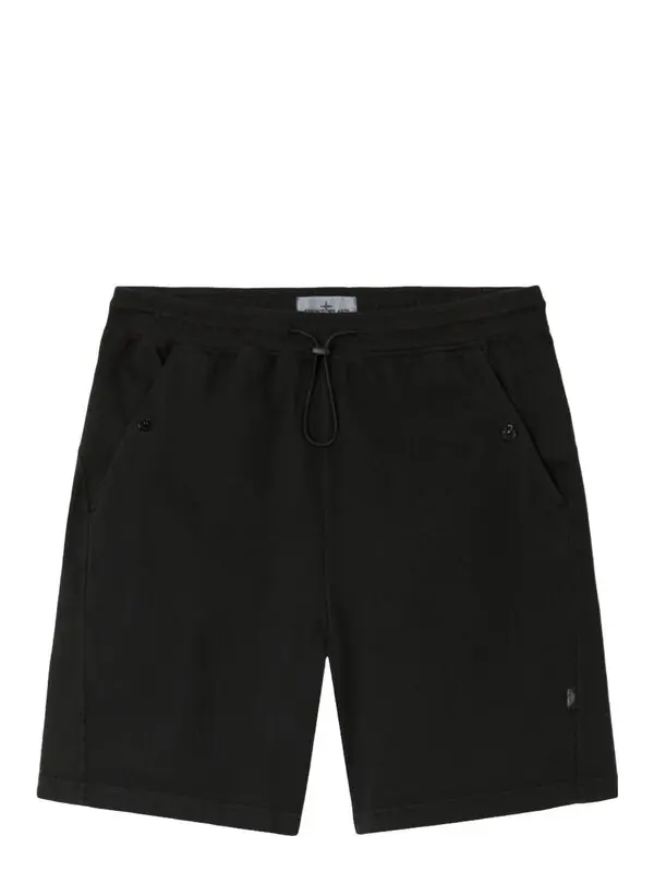 Stone Island Bermuda Shorts With Logo Detail - Black