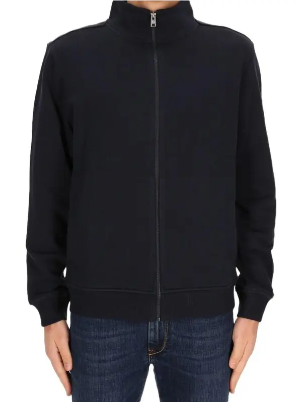 Woolrich Zip-up Casual Jacket With Stand Collar - Black