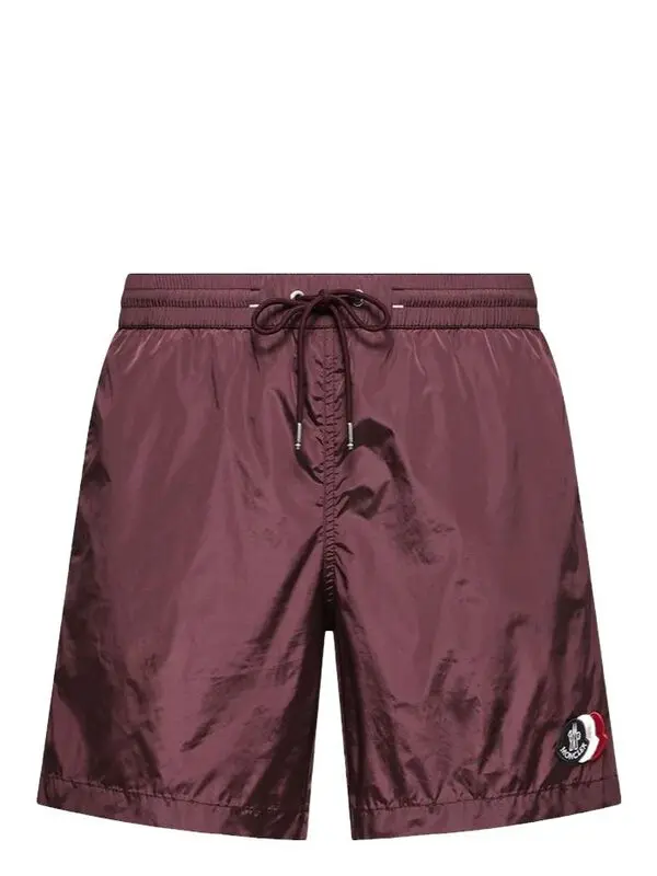 Moncler Logo Swim Shorts - Red